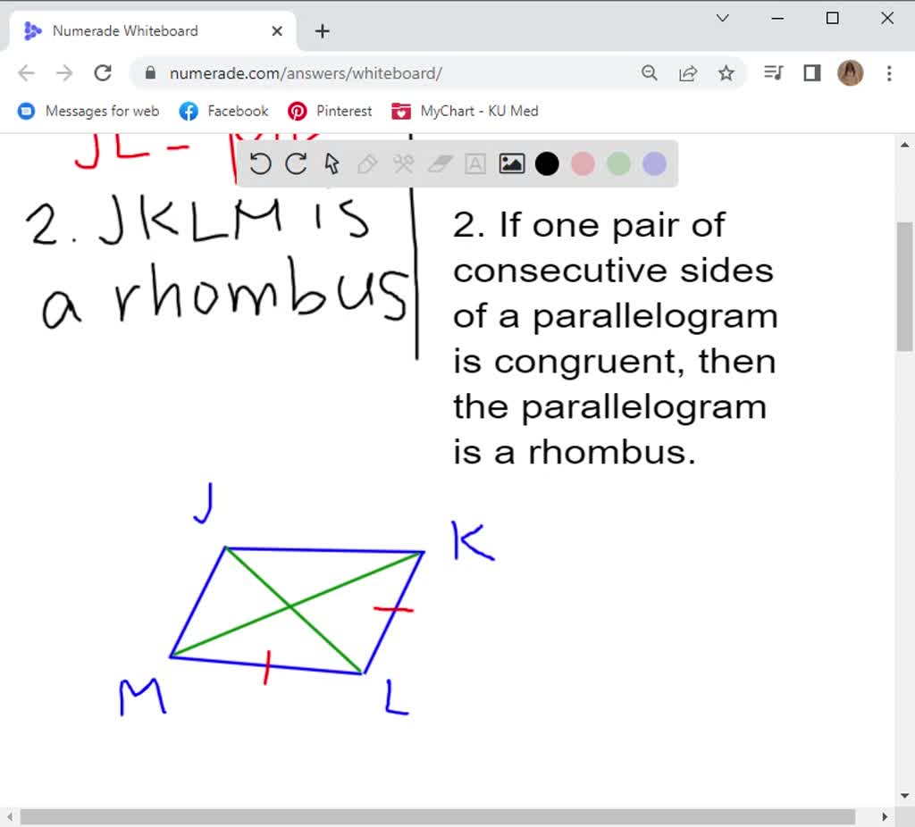 SOLVED: Prove the statement using a two-column proof or paragraph proof. M Given: JKLM is a ...
