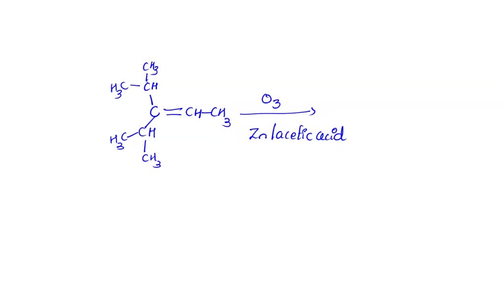 SOLVED: The alkene shown below is treated sequentially with ozone (O3 ...