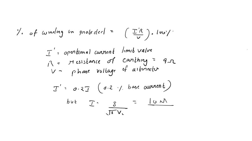 A 10 MVA, 11 kV, 3-phase star-connected alternator is protected by the ...