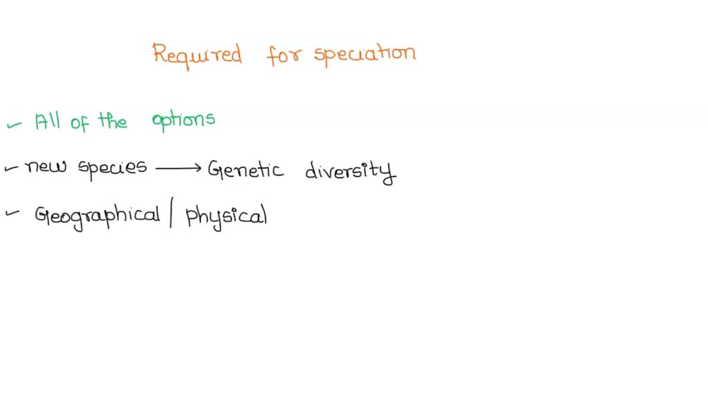 SOLVED: Question 3 1 pts What is absolutely necessary for speciation to ... SOLVED: Question 3 1 pts What is absolutely necessary for speciation to ...