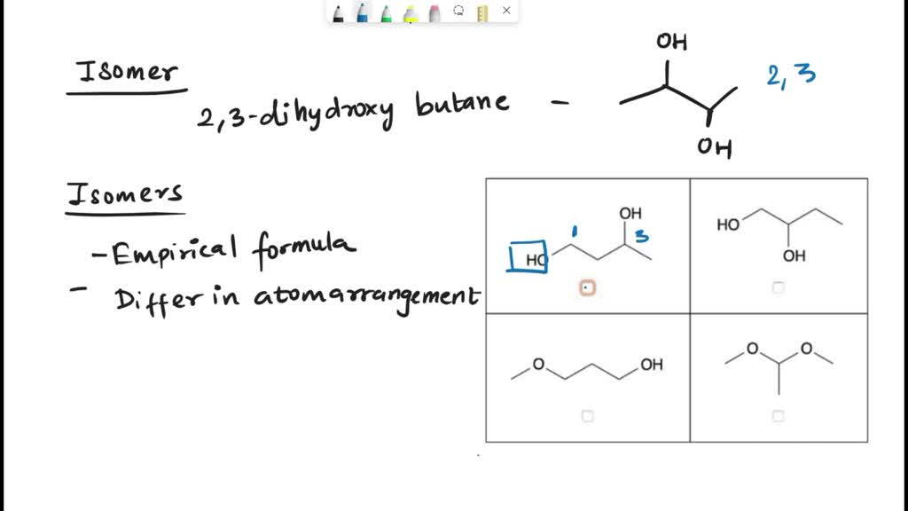 SOLVED: Identifying constitutional isomers Check the box under each ...