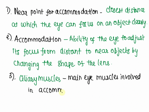 SOLVED:How does the eye adjust the focusing of light by accommodation ...