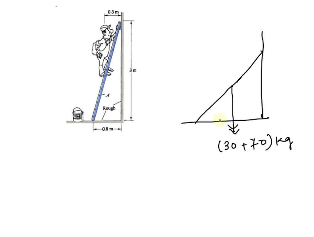 SOLVED: Draw a Free Body Diagram (FBD) for the ladder shown below. The ...