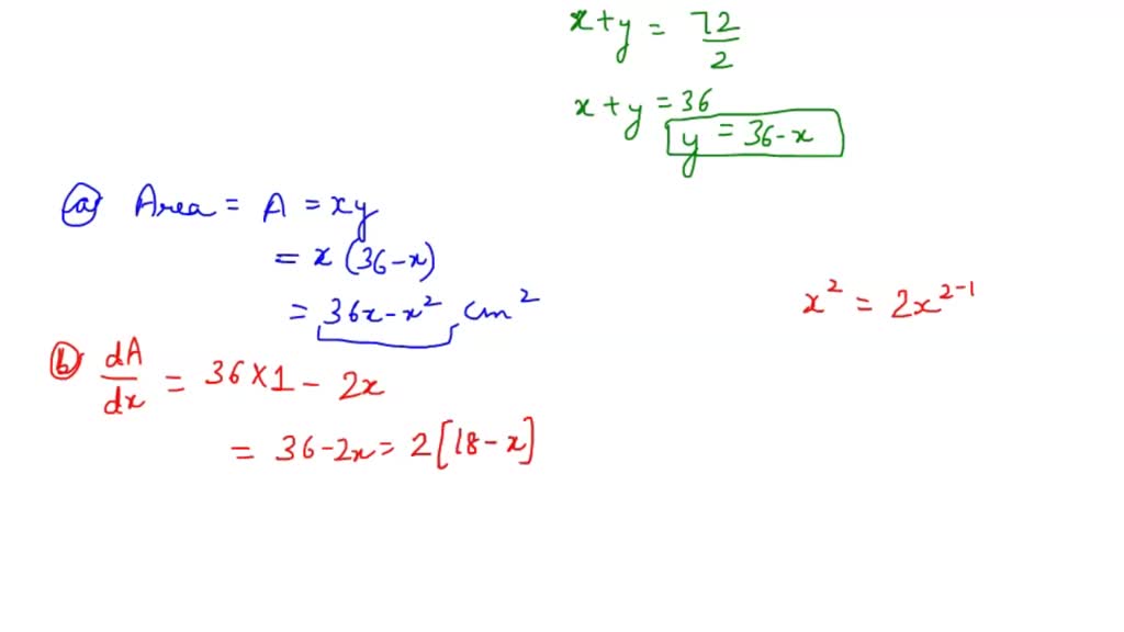 Task 7: The diagram shows rectangular photo frame of area A cm2. The ...