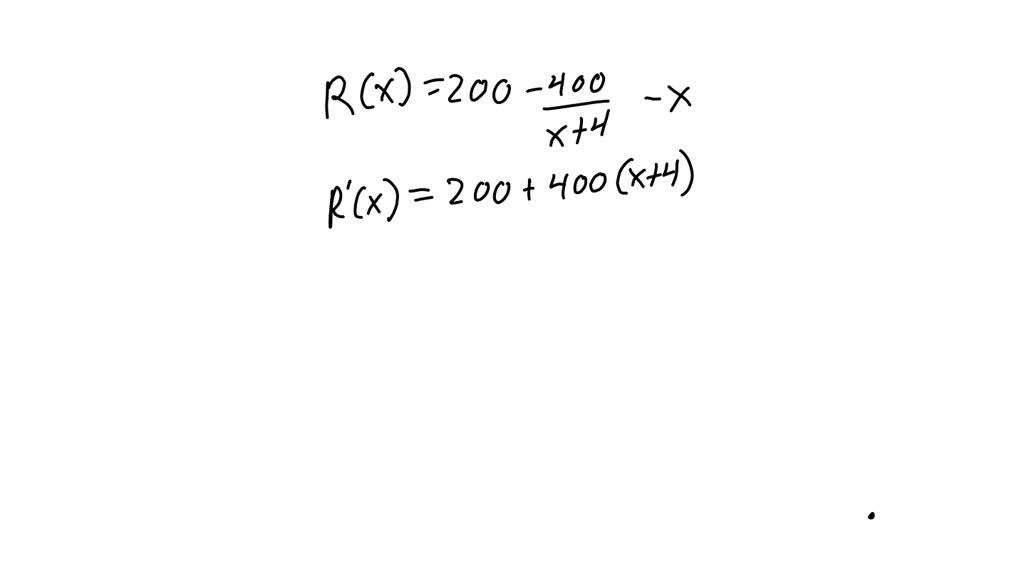 SOLVED: The given equation for a revenue function is given by the ...