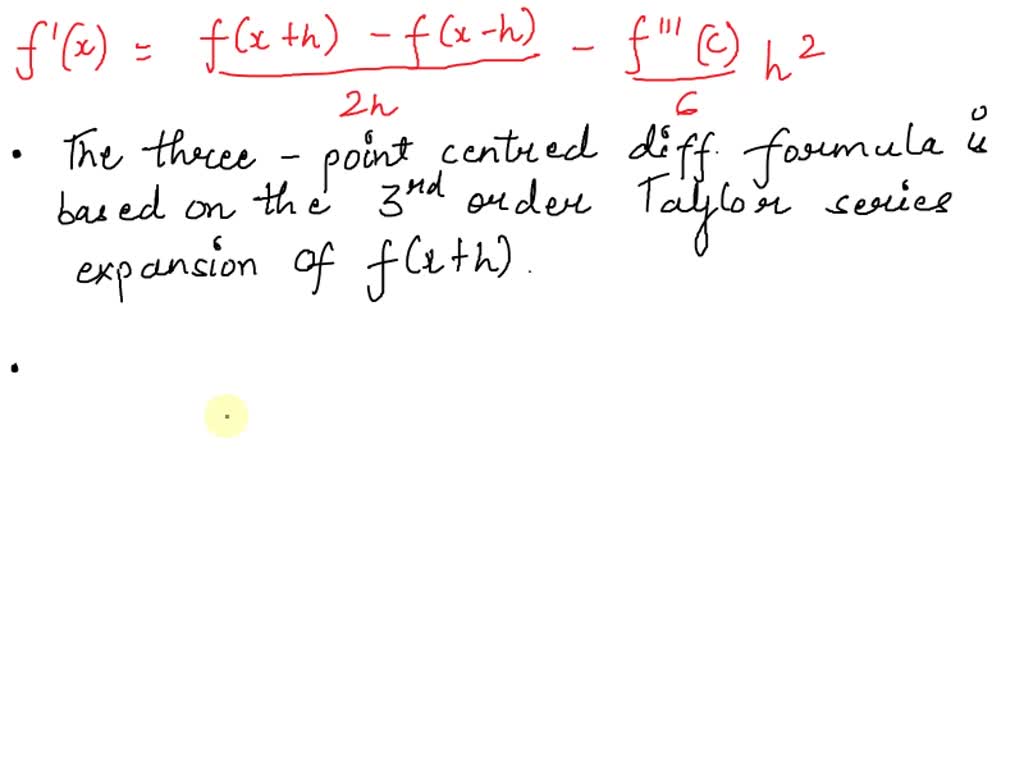 SOLVED: "The fourth-orcler Pade scheme for the first dlerivative is f ...