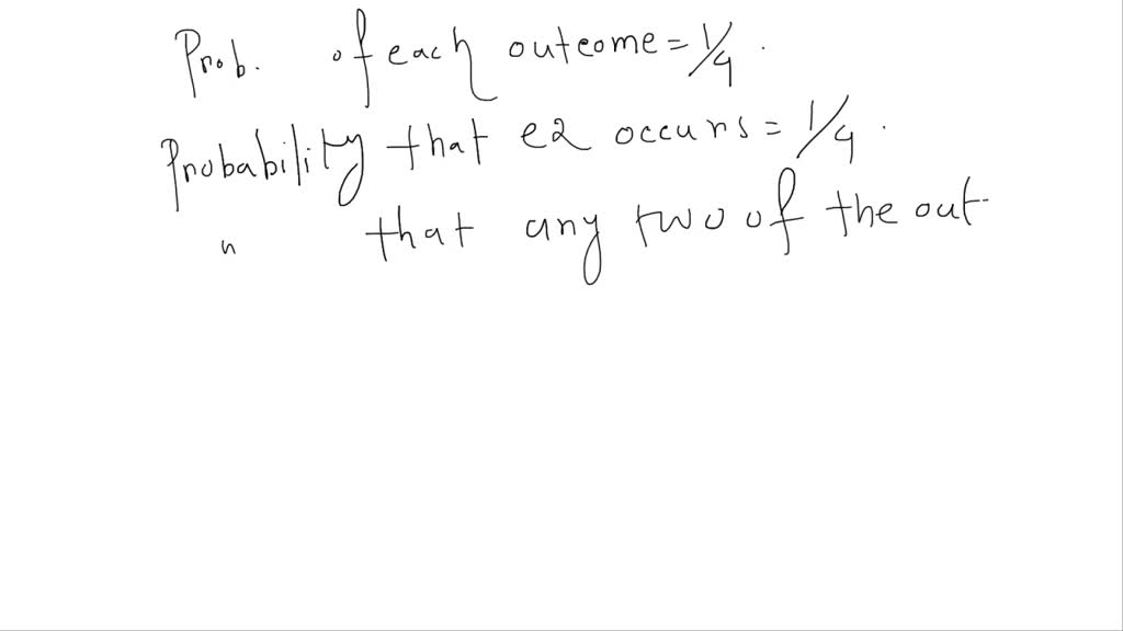 SOLVED: An experiment has four equally likely outcomes: E1, E2, E3, and E4.a. What is the ...