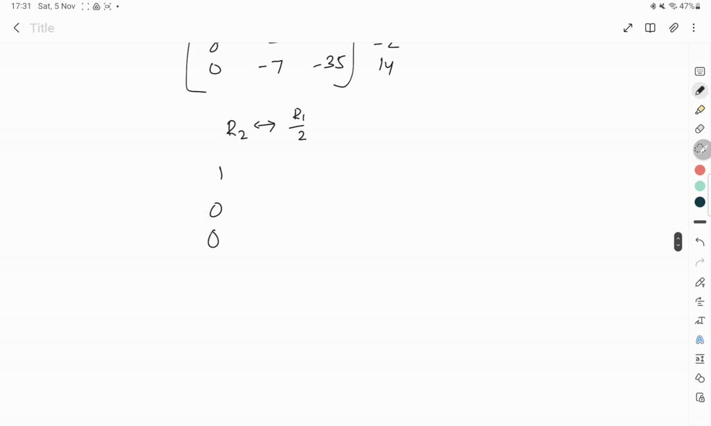 SOLVED: x1 + x2 - x3 = 4 x1 - 2x2 + 3x3 = -6 2x1 + 3x2 + x3 = 7 solve by LU decomposition