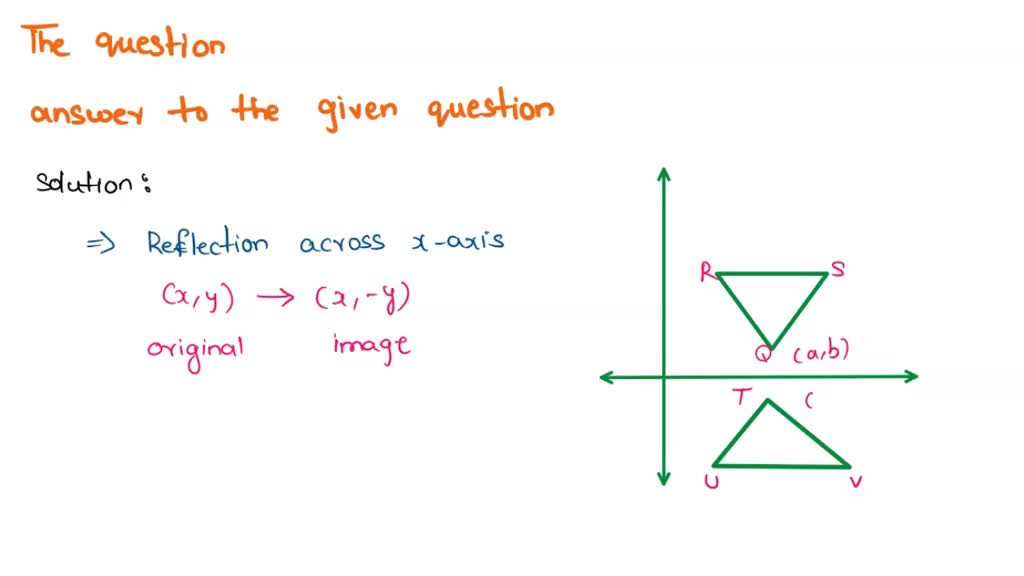 SOLVED: coordinate plane with triangles QRS and UTS with Q at negative 6 comma 2, R at negative ...