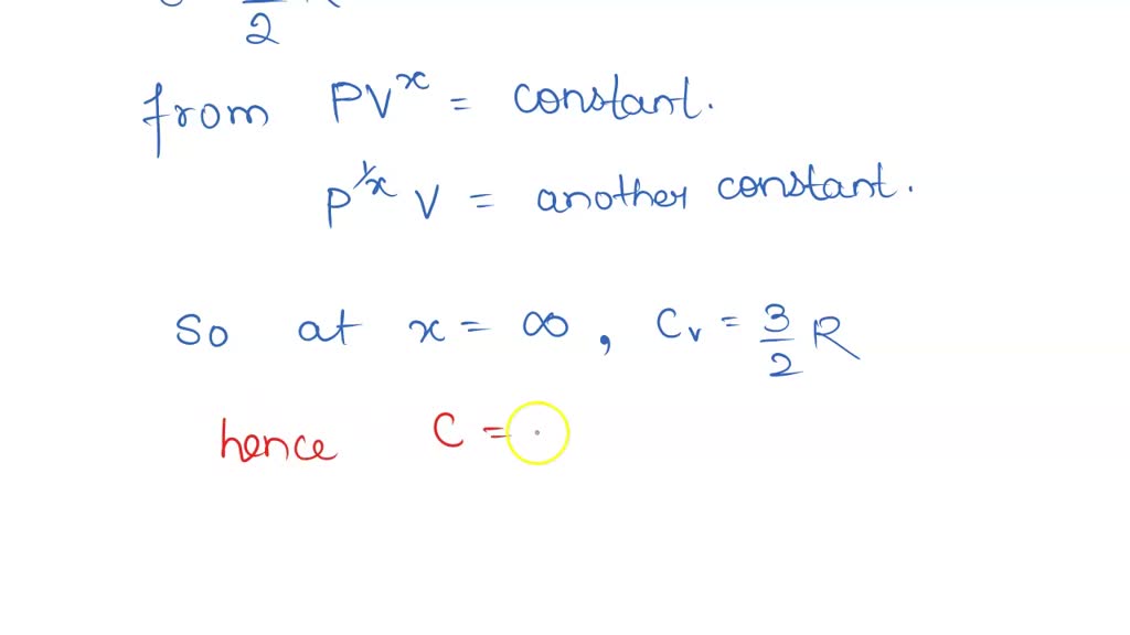SOLVED: "in which( PV)^X = constant. The graph shown represents the ...