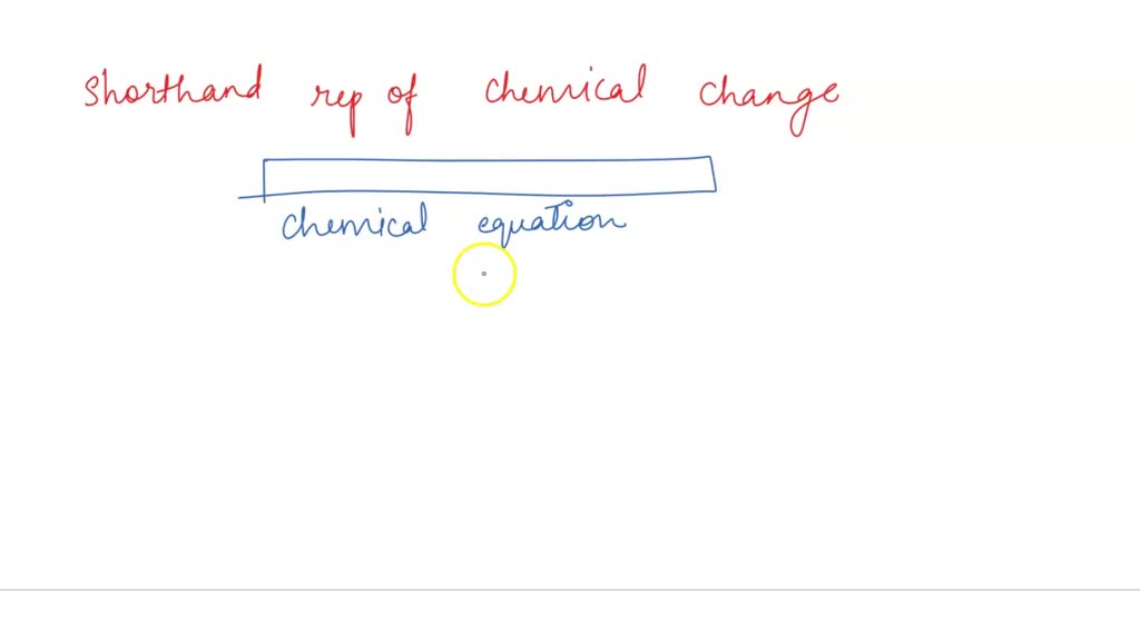 SOLVED: The shorthand representation of a chemical reaction in terms of ...