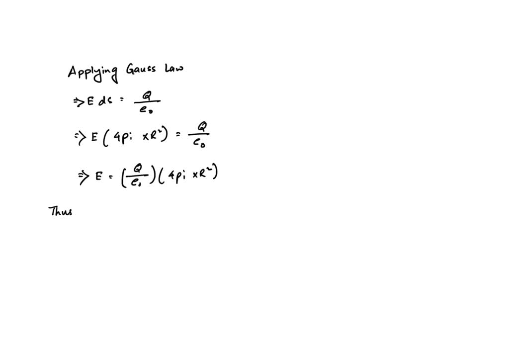 SOLVED: Find the electric field due to uniformly charged thin spherical ...