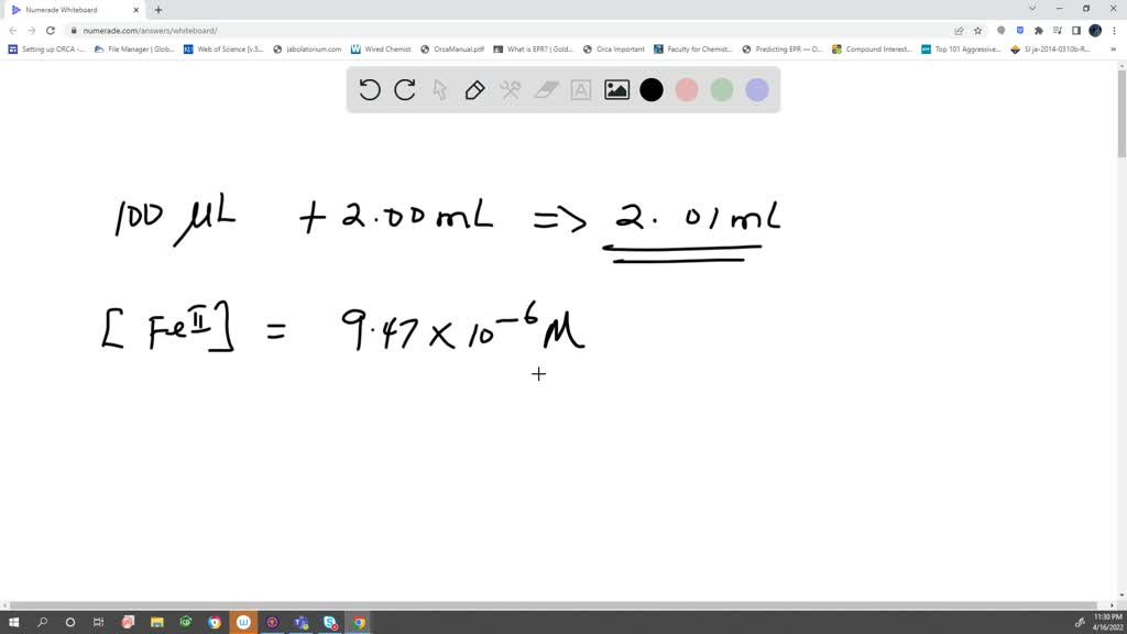 SOLVED: The concentration of Fe2+ in a sample is determined by ...