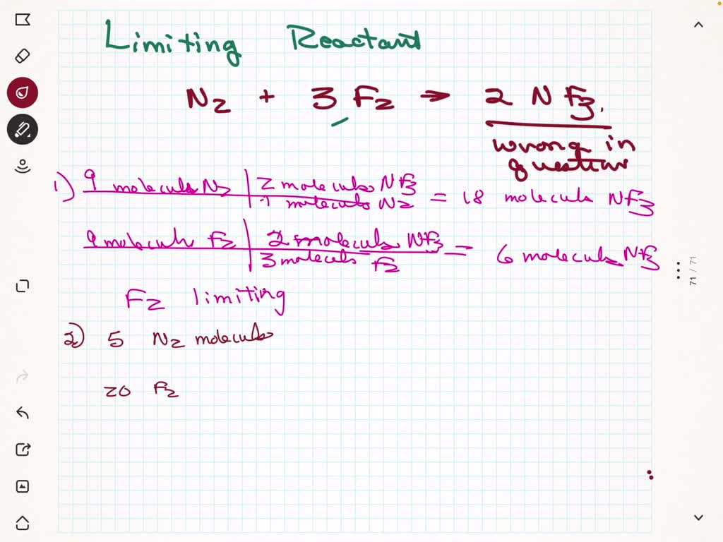 SOLVED: Determine the limiting reagent when the following quantities of reactants are mixed with ...