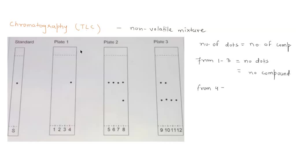 SOLVED: The TLC plate below was spotted with twelve fractions from a ...