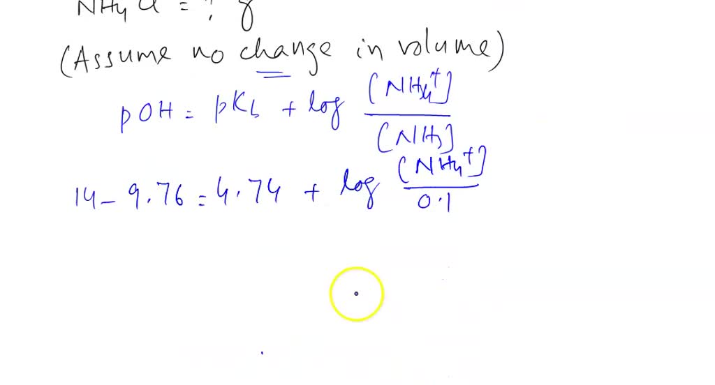 SOLVED: 1a- What mass of NH4Cl must be added to 0.750 L of a 0.100 M solution of NH3 to give a ...