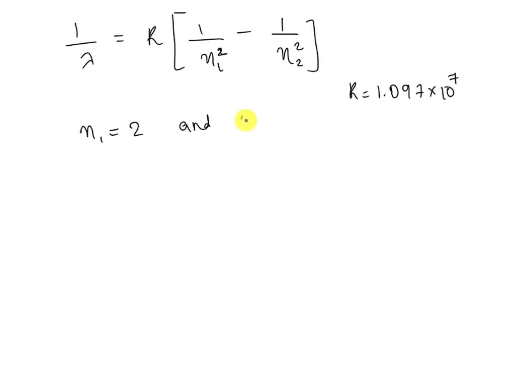 SOLVED: The Balmer series corresponds to observed emission lines of the hydrogen atom that occur ...