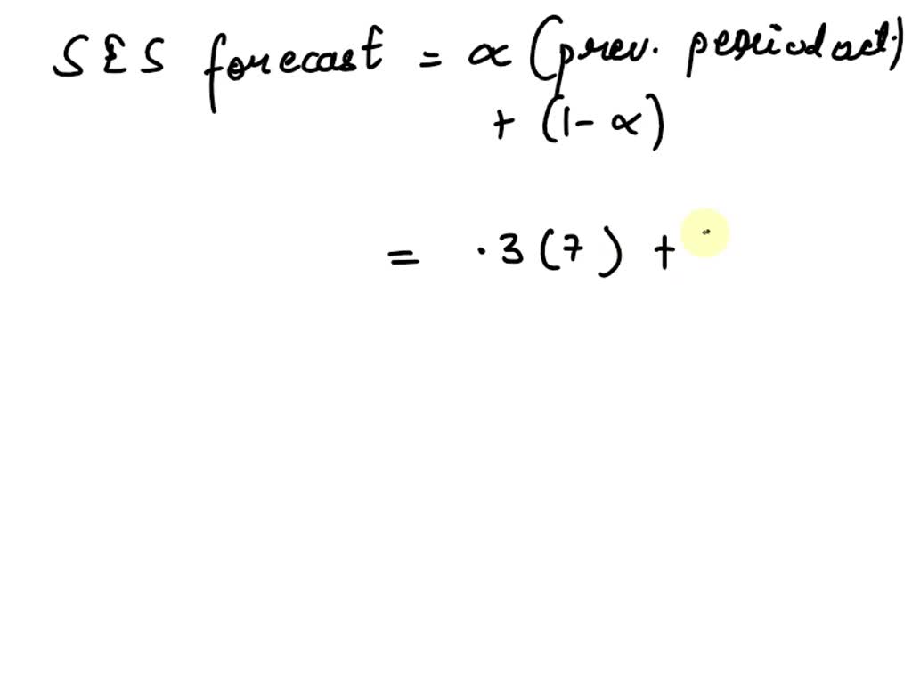 SOLVED: A linear trend model estimated from 30 days of data is given by Å·t = 72.10 + 0.60t. Use ...