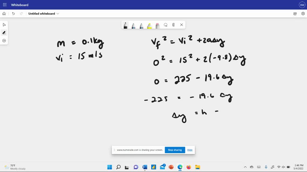 SOLVED: A 1.0 kg ball is thrown into the air and initial velocity of 30 ...