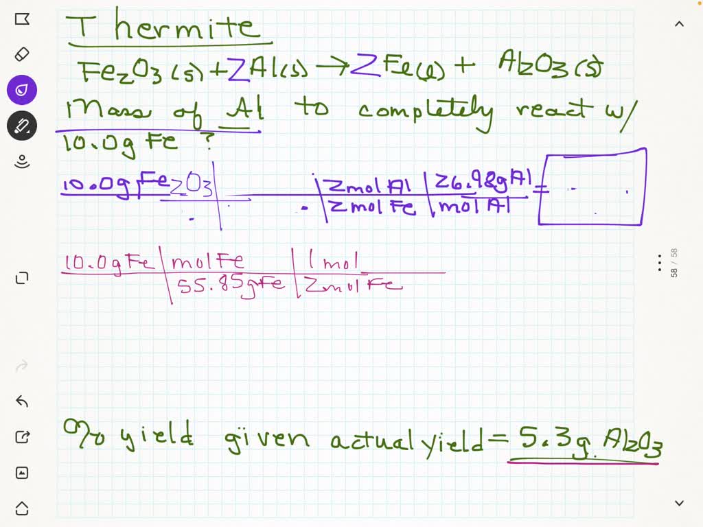 Solved The Thermite Reaction Occurs When Iron Iii Oxide Reacts With