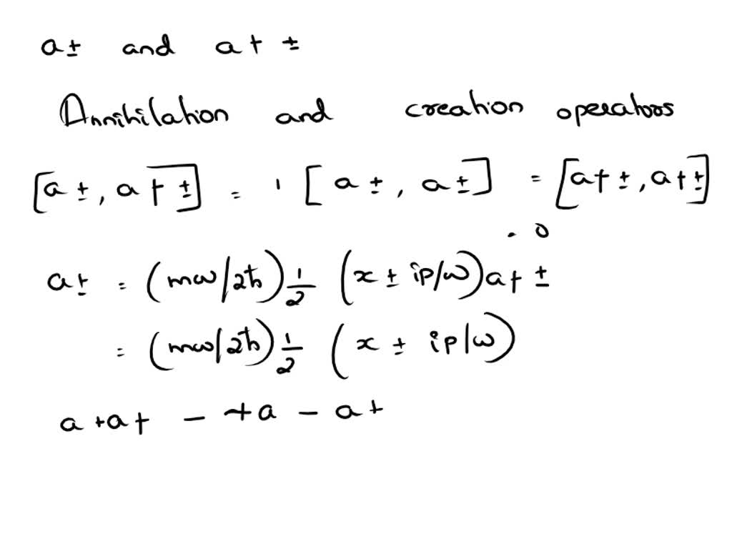 SOLVED: Let Î±Â± and Î±â€ Â± be the annihilation and creation operators of two independent ...