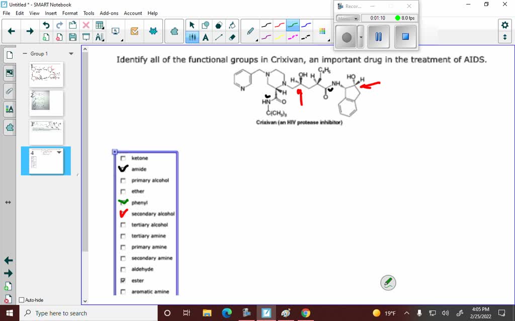 SOLVED: Identify all of the functional groups in Crixivan, an important ...