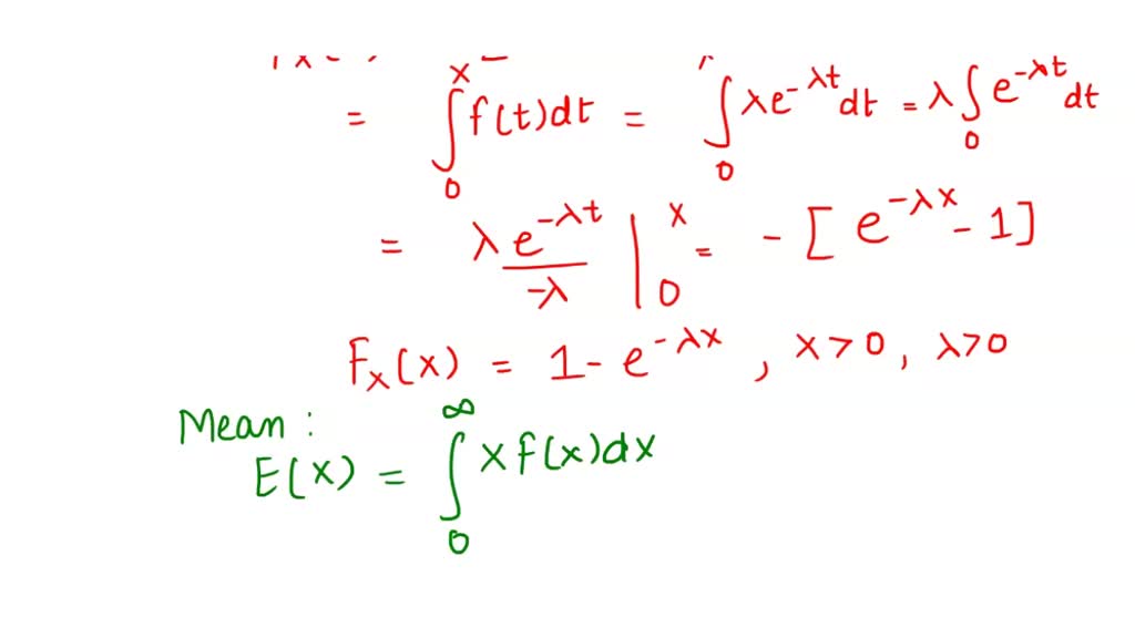 SOLVED: Derive the cumulative distribution function, mean, and variance ... SOLVED: Derive the cumulative distribution function, mean, and variance ...