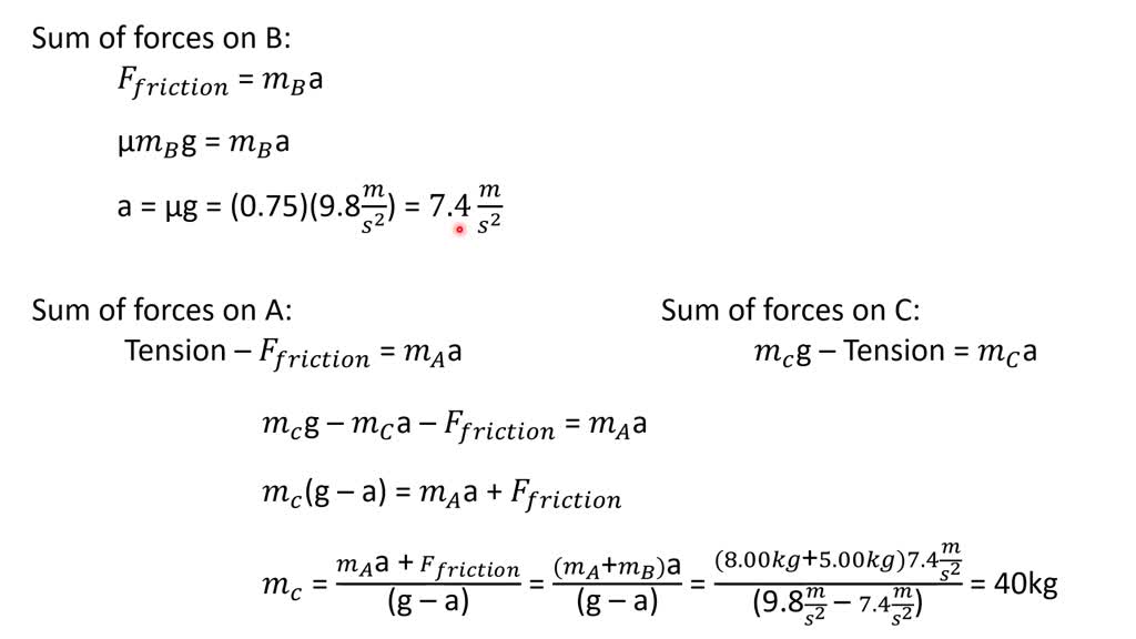 SOLVED: Block B, with mass 5.00 kg, rests on block A, with mass 8.00 kg, which in turn is on a ...