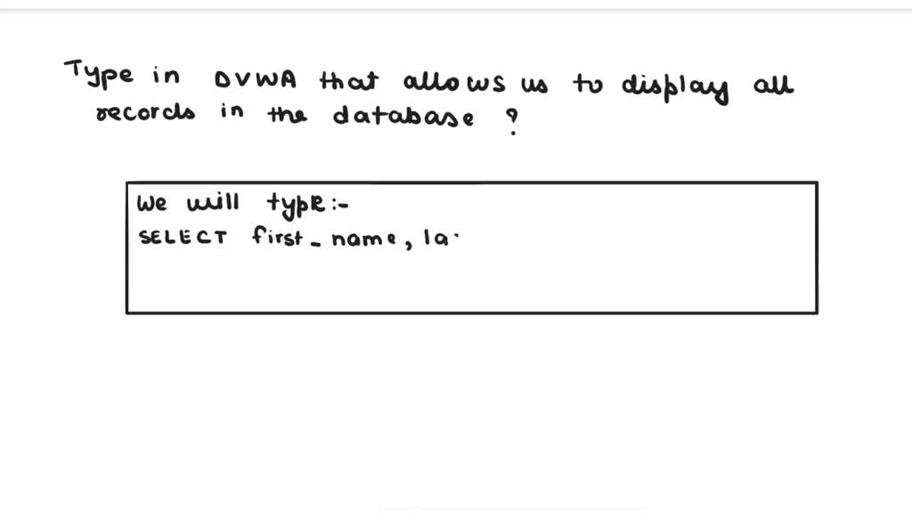 SOLVED: in sql what syntax is used to pull back records from database