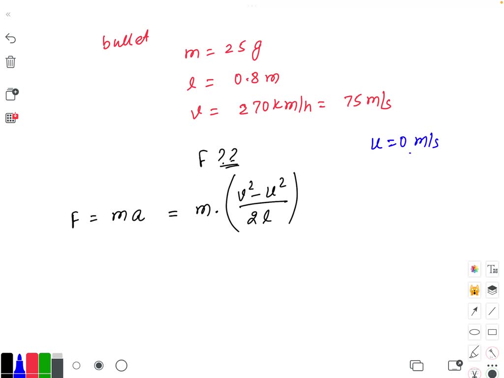 SOLVED: a bullet of mass 25 g is fired from the barrel of the gun ...