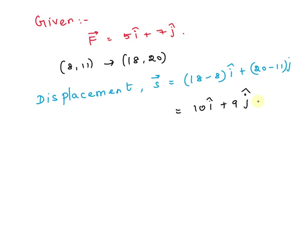 SOLVED: A force is given by the vector F = 5i + 7j. The force moves an object along a straight ...