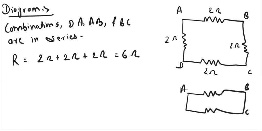 SOLVED: four resistor of 2 ohm each are joined end to form a square ABCD . Calculate the ...