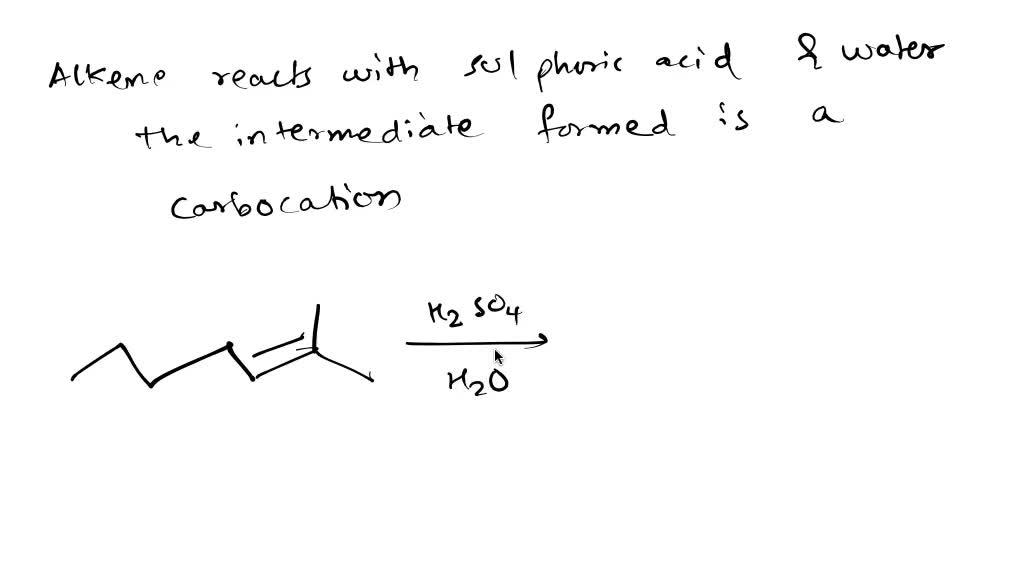 SOLVED: The following alkene reacts with sulfuric acid and water: H2SO4 ...