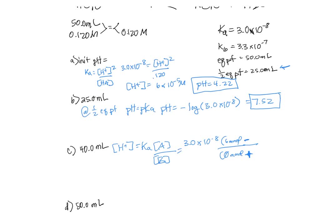 SOLVED: Calculate the pH for each case in the titration of 50.0 mL of 0.120 M HClO(aq) with 0. ...