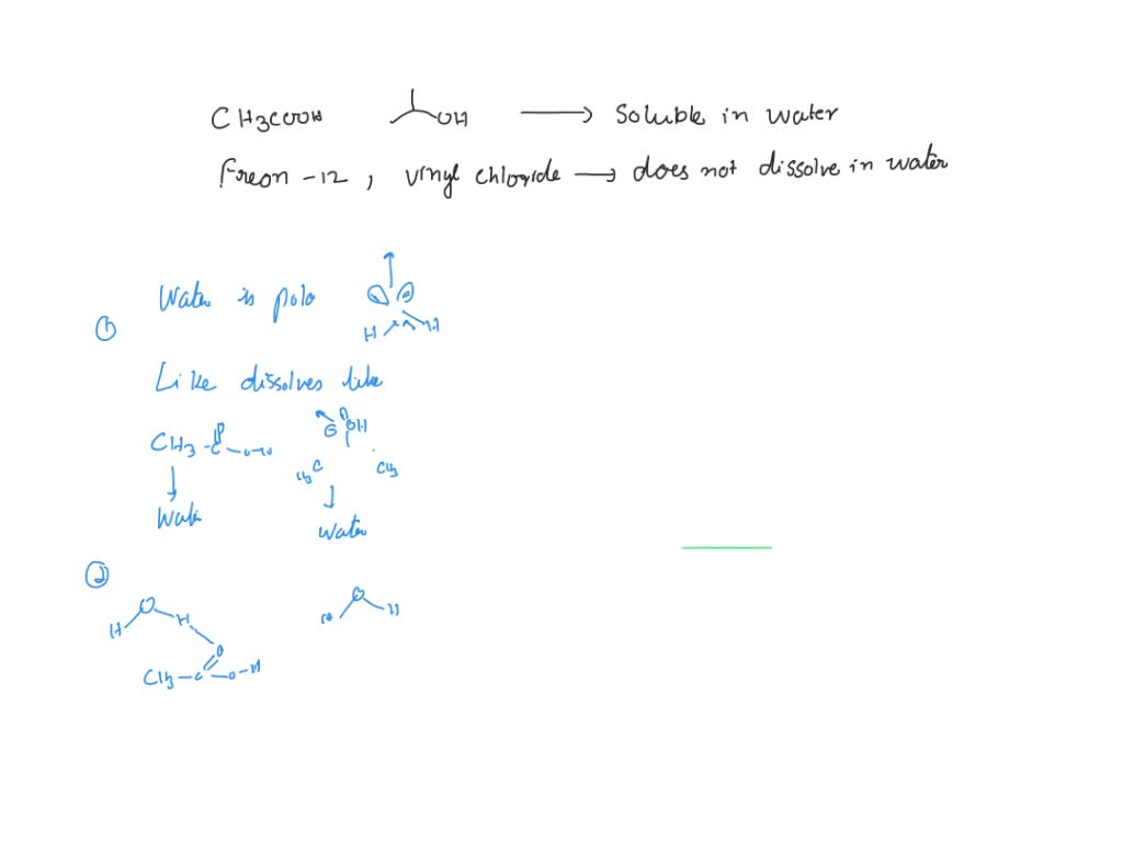 SOLVED: Acetic acid in isopropyl alcohol or Foley soluble in water ...