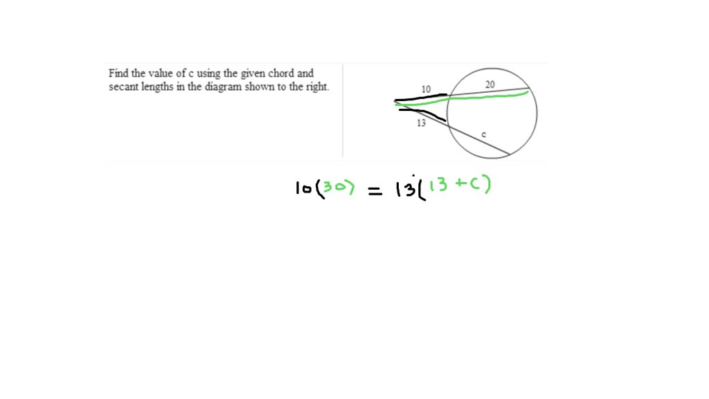 Solved Find The Value Of C Using The Given Chord And Secant Lengths 7551
