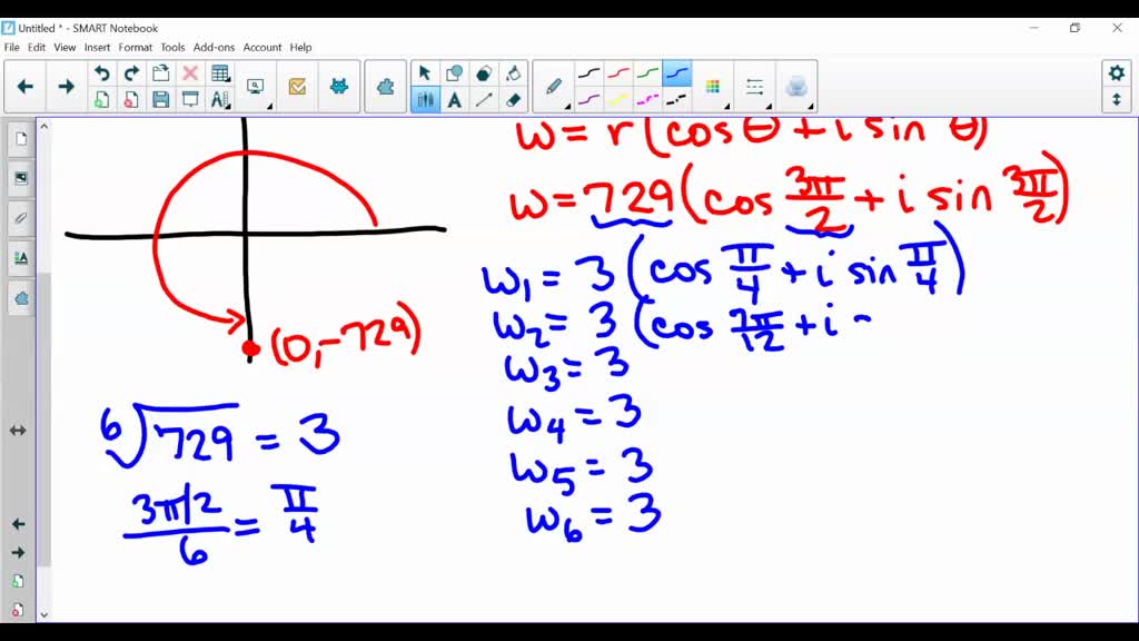SOLVED: Use De Moivre's Theorem to (7.1) Determine the 6th roots of w ...
