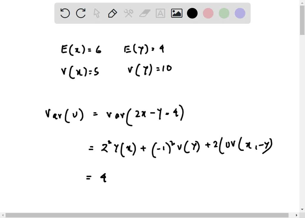 SOLVED: 01) Let X and Y be two Independent random variables. Suppose that we know Var(2X Y) = 6 ...