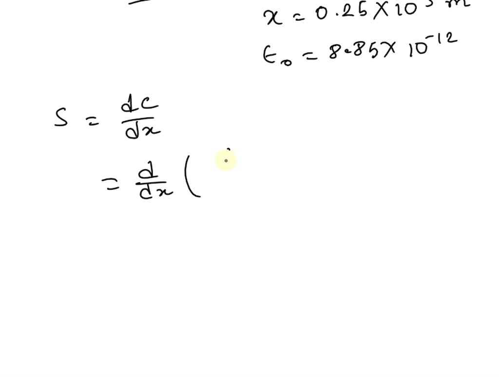 Solved Calculate The Displacement Sensitivity Of A Capacitive Transducer With 1 5 In2 Plates