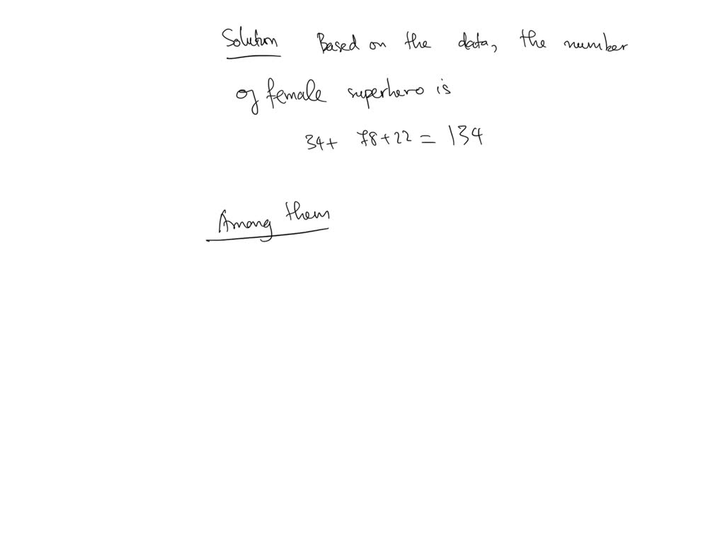 SOLVED: Given the following data for an imaginary superhero universe ...