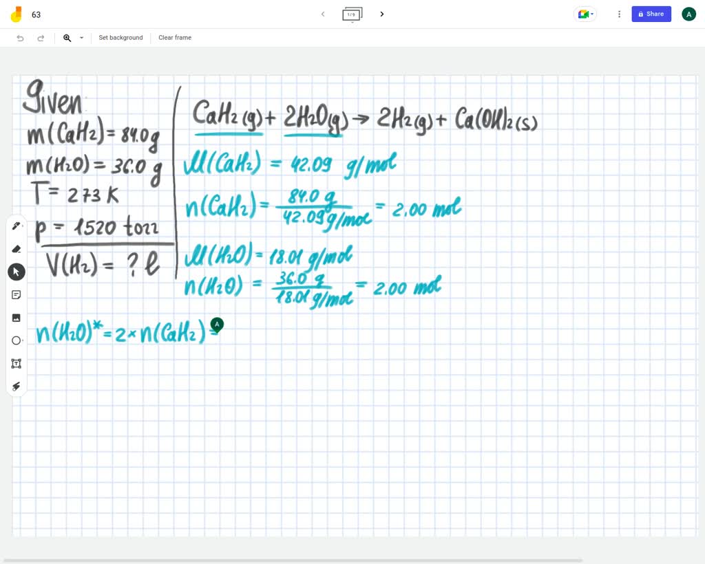 SOLVED: Calcium hydride combines with water according to the equation ...