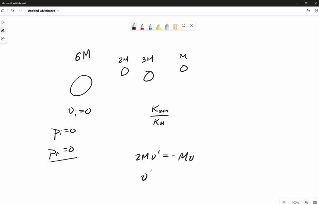 Solved An Object Of Mass 6m Is Initially At Rest It Then Explodes Into Three Fragments Of