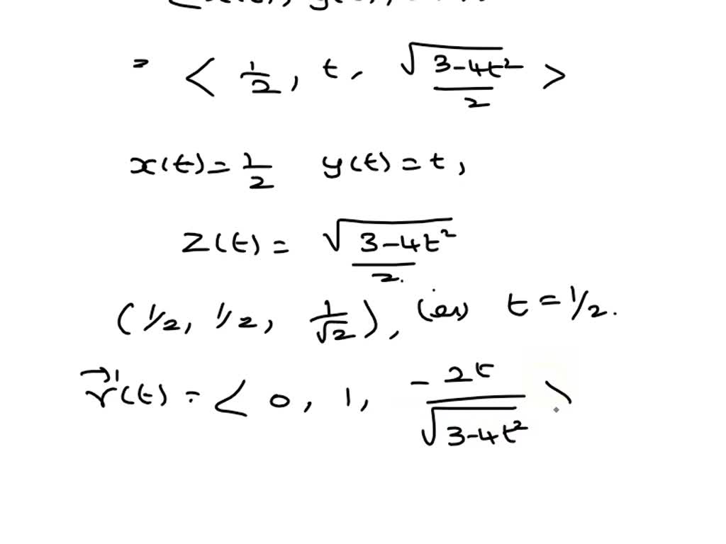 SOLVED: The curve Y is the intersection of the plane x = 1/2 and the ...