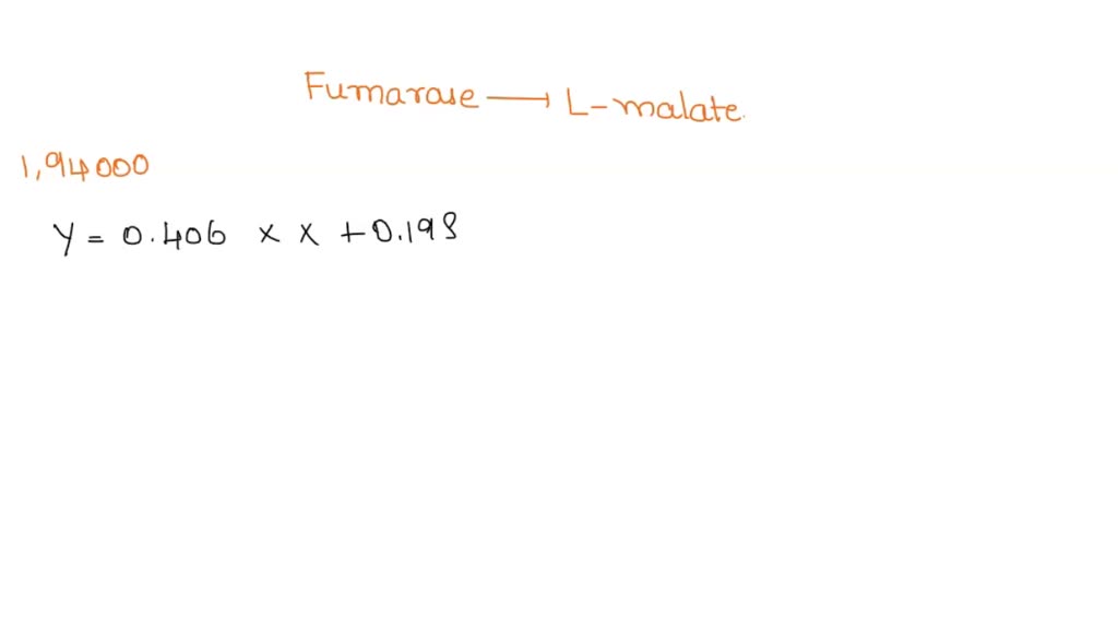 SOLVED: 1. Fumarase catalyzes the hydration of fumarate to L-malate ...