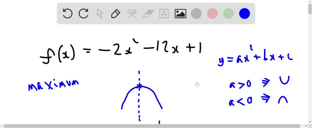 Solved Determine Without Graphing Whether The Given Quadratic Function Has A Maximum Value Or