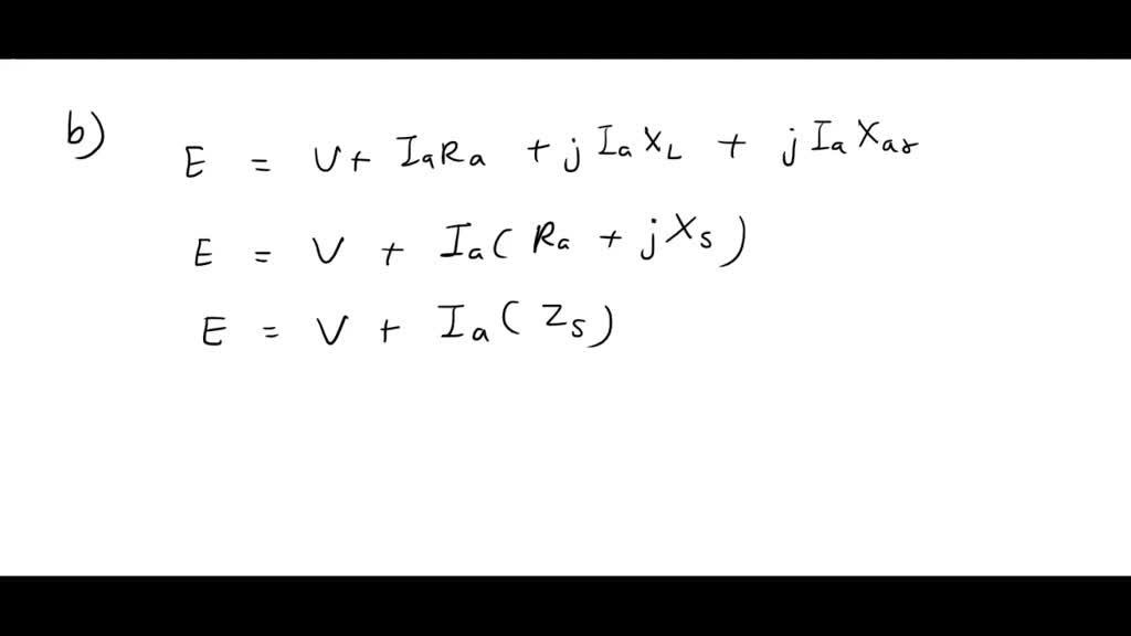SOLVED: The synchronous reactance of a generator is 1.0 per unit, and ...