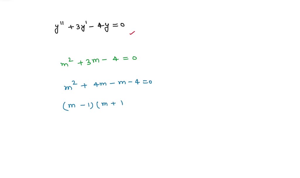 SOLVED: point) Find the general solution to y y" + 2y 2y = 0. In your ...