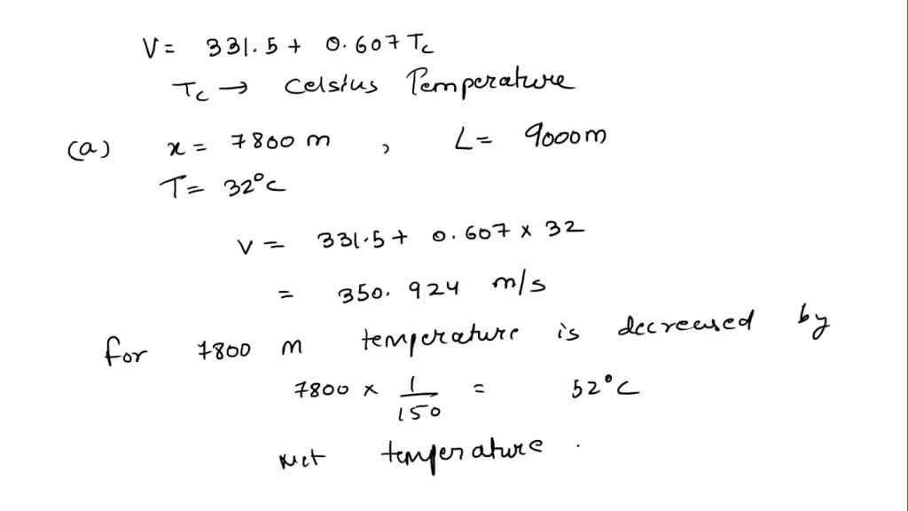 Solved The Speed Of Sound In Air In M S Depends On The Temperature According To The