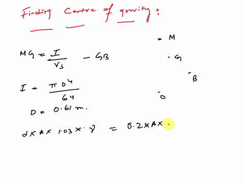 (Stability Problem) 4. A rectangular scow 9 m wide, 15 m long, and 3.6 m high has a draft (depth ...