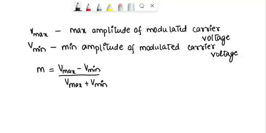SOLVED: Given a Vmax of 7.45V and a modulation index of 0.691 ...